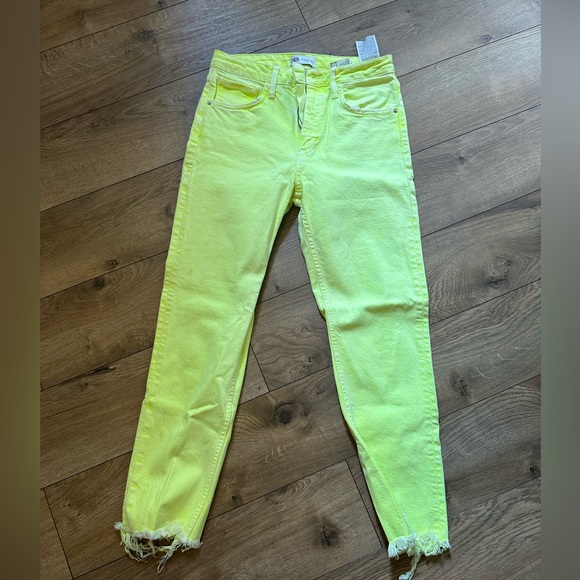 Zara | Jeans | Neon Yellow Zara Jeans | Poshmark